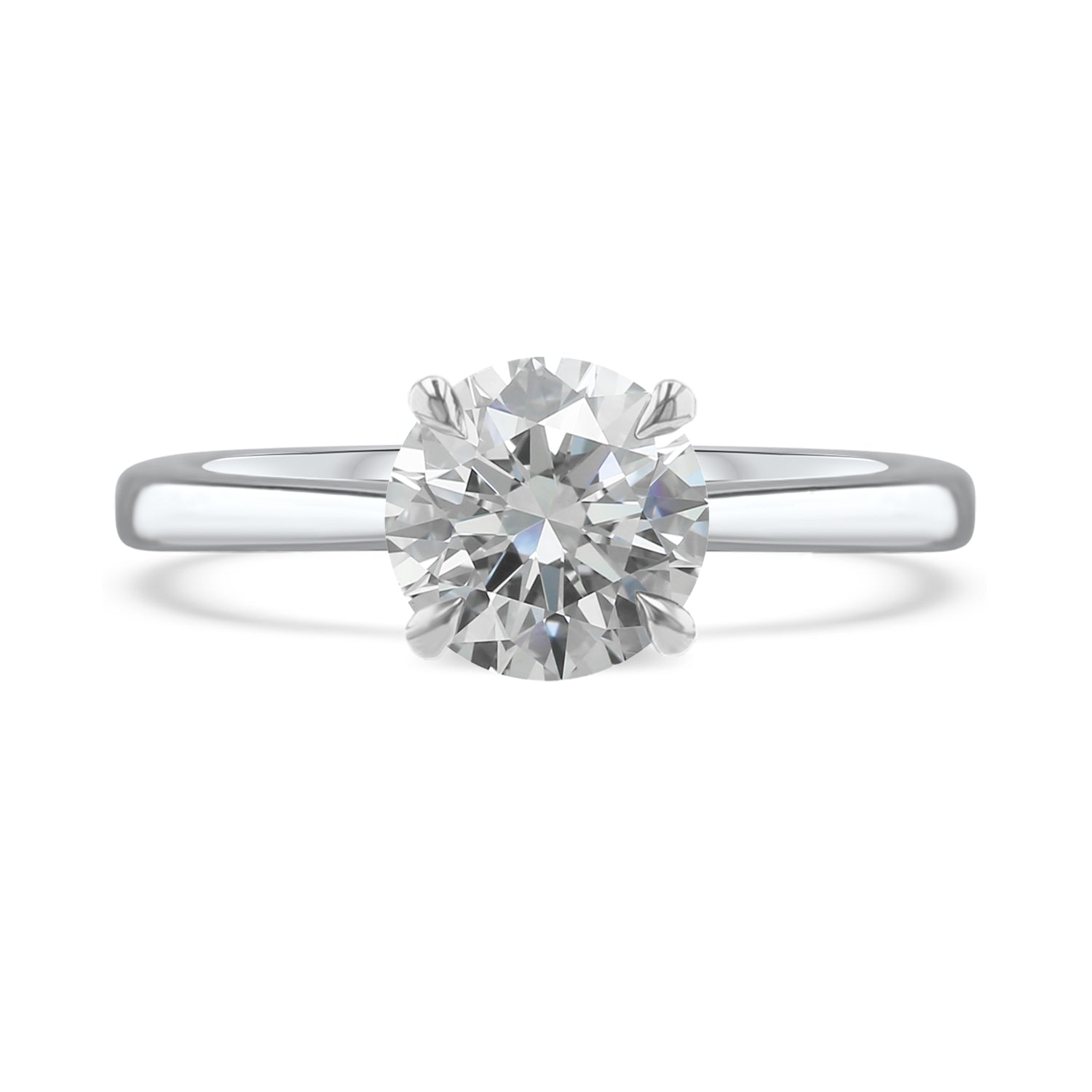 1.50ct Round Brilliant Cut Diamond Solitaire Platinum Engagement Ring ...